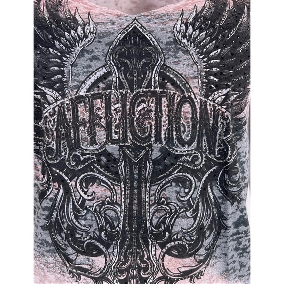 Affliction | Tops | Affliction Womens Tshirt Turquoise Pass Vneck Biker ...